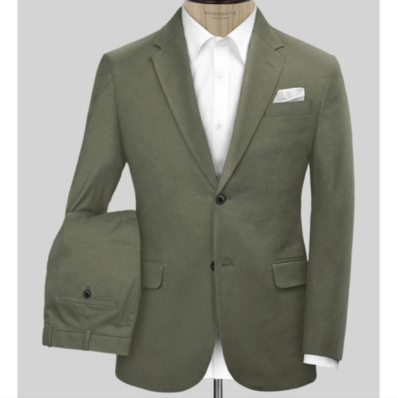 Suits & Blazers | Studio Suits Olive Green Summer Chino | Poshmark